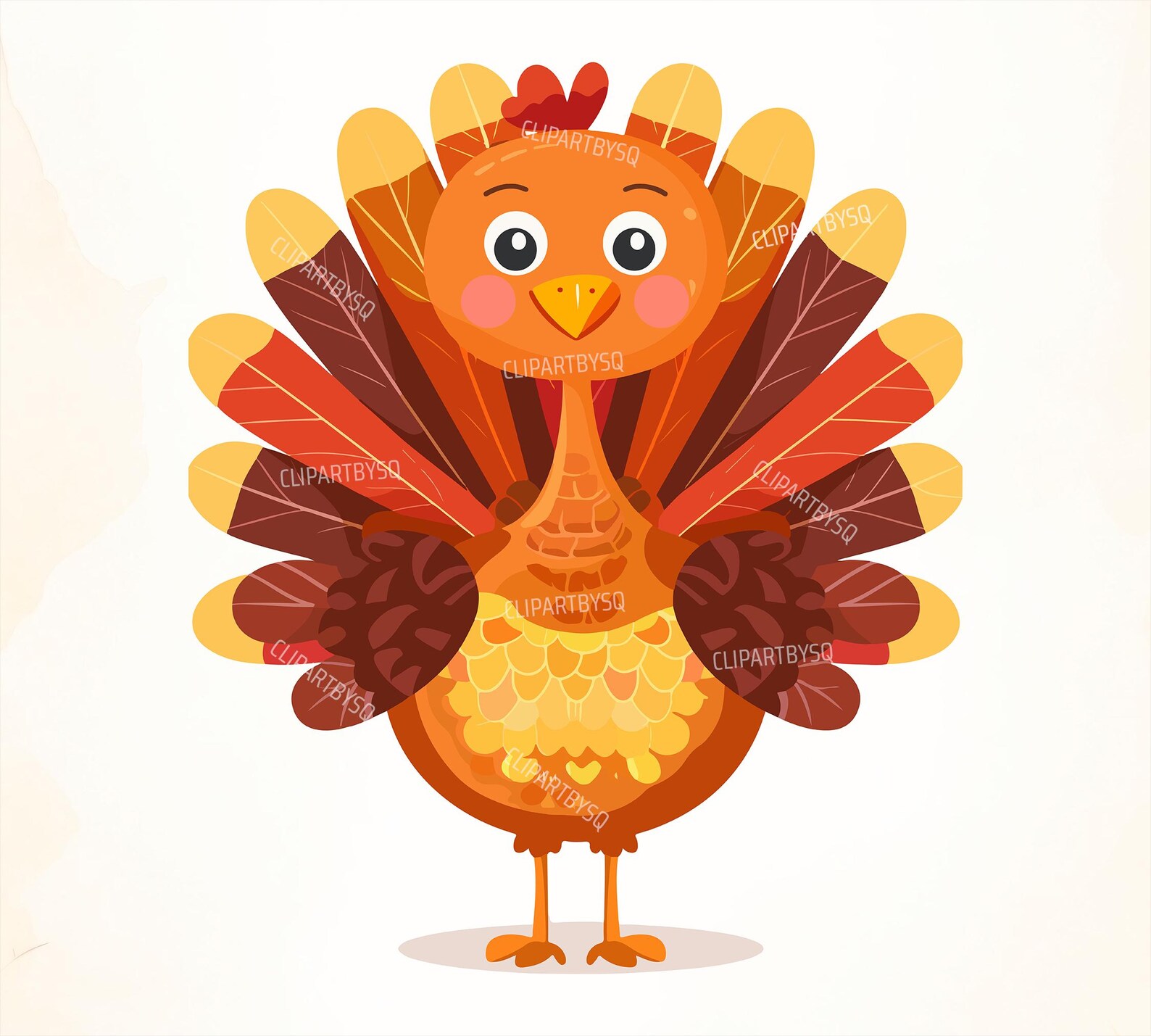 Thanksgiving Clipart PNG Bundle, Cute Fall Turkey SVG, Grateful ...