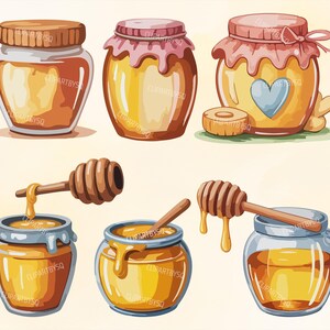 Cute Honey Bee Clipart Bundle, Watercolor Bees Clip Art, 1st Bee ...