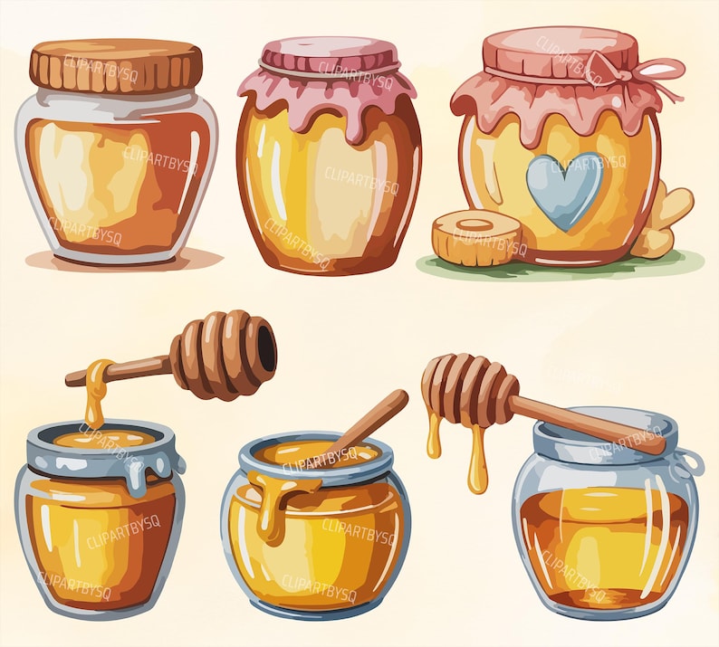 Cute Honey Bee Clipart Bundle, Watercolor Bees Clip Art, 1st Bee ...