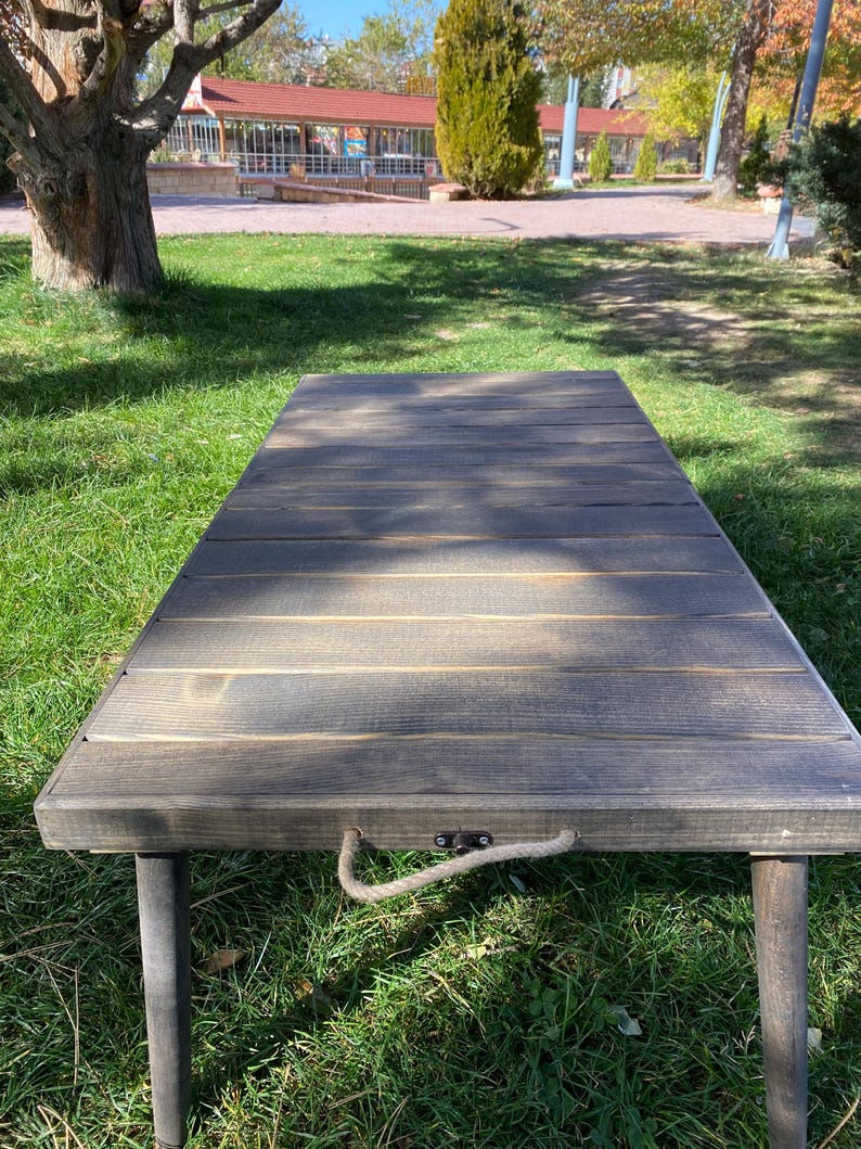 Foldable Pine Wood Picnic Table, 44 in X 22 In, Outdoor Dining Table ...