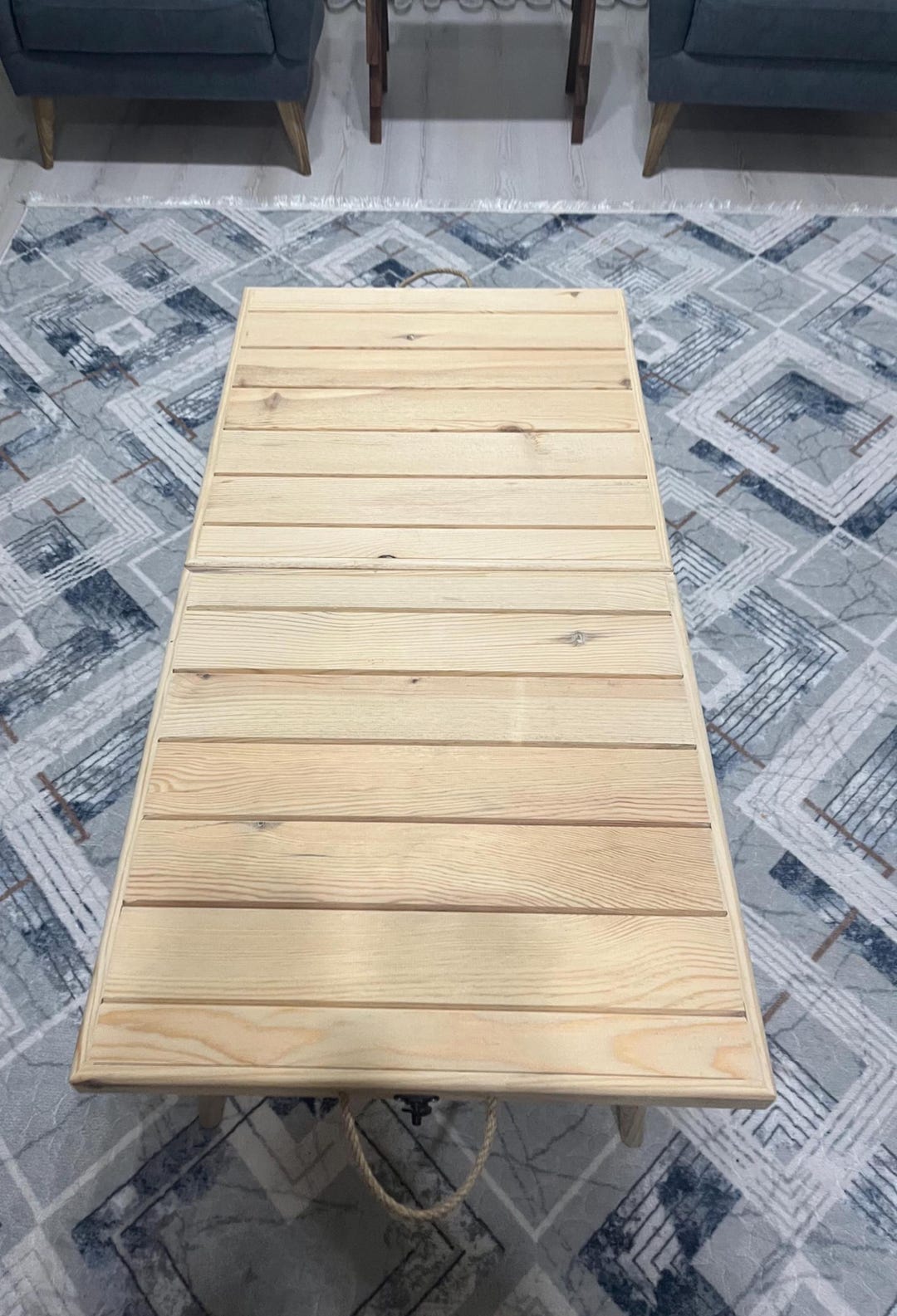 Foldable Wooden Pine Table - 44 in X 22 in - Outdoor Picnic Table ...