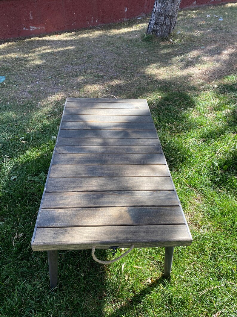 Foldable Pine Wood Picnic Table, 44 in X 22 In, Outdoor Dining Table ...