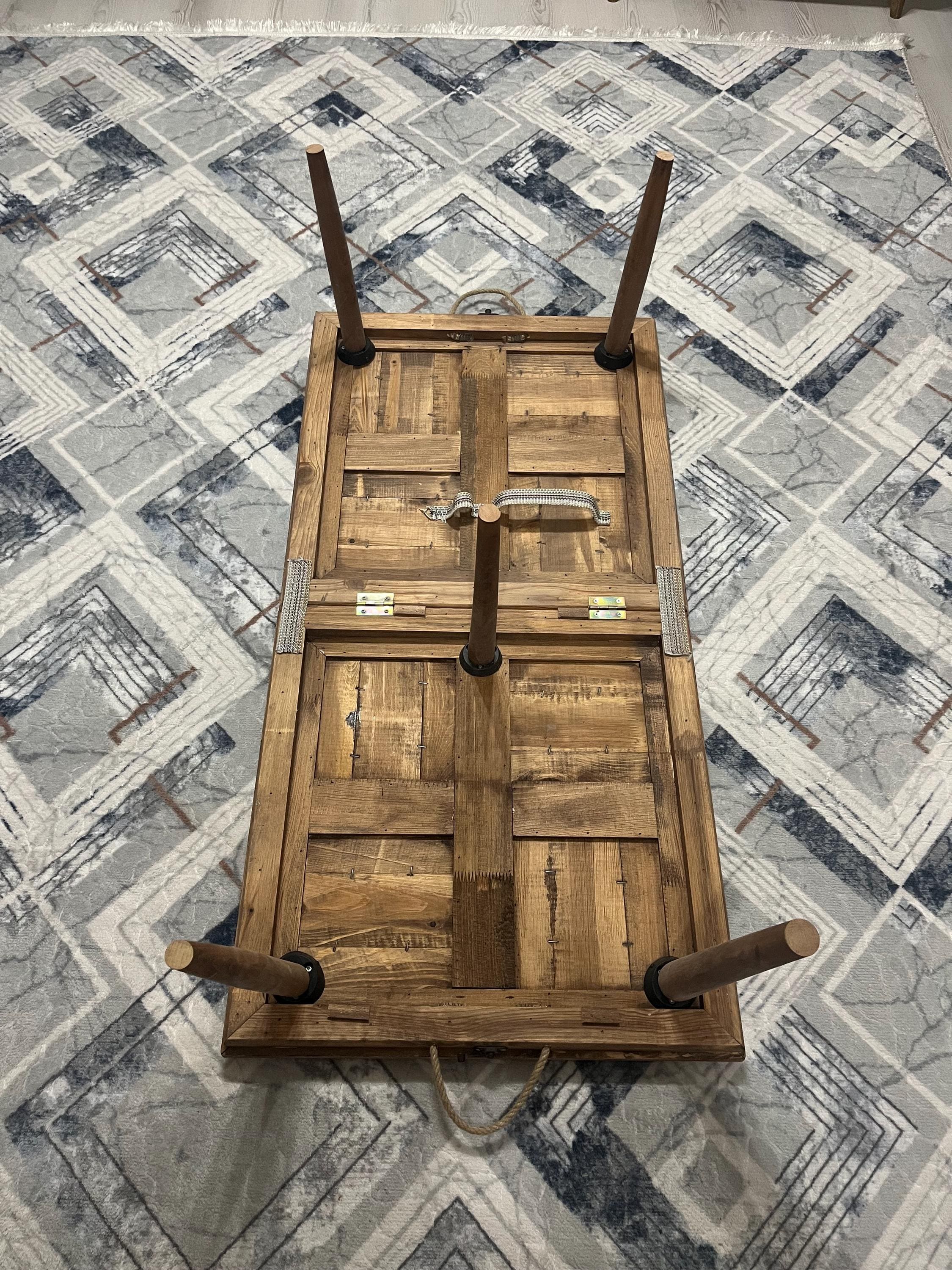 Foldable Pine Wood Picnic Table, 44 in X 22 In, Outdoor Dining Table ...