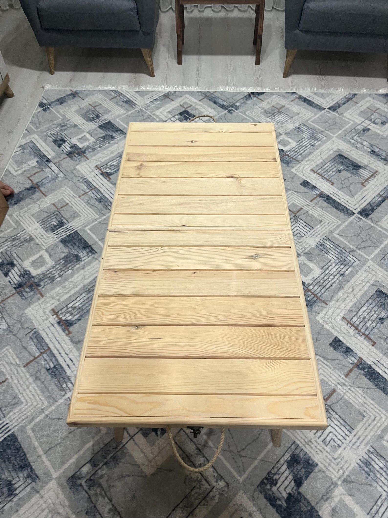 Foldable Wooden Pine Table - 44 in X 22 in - Outdoor Picnic Table ...
