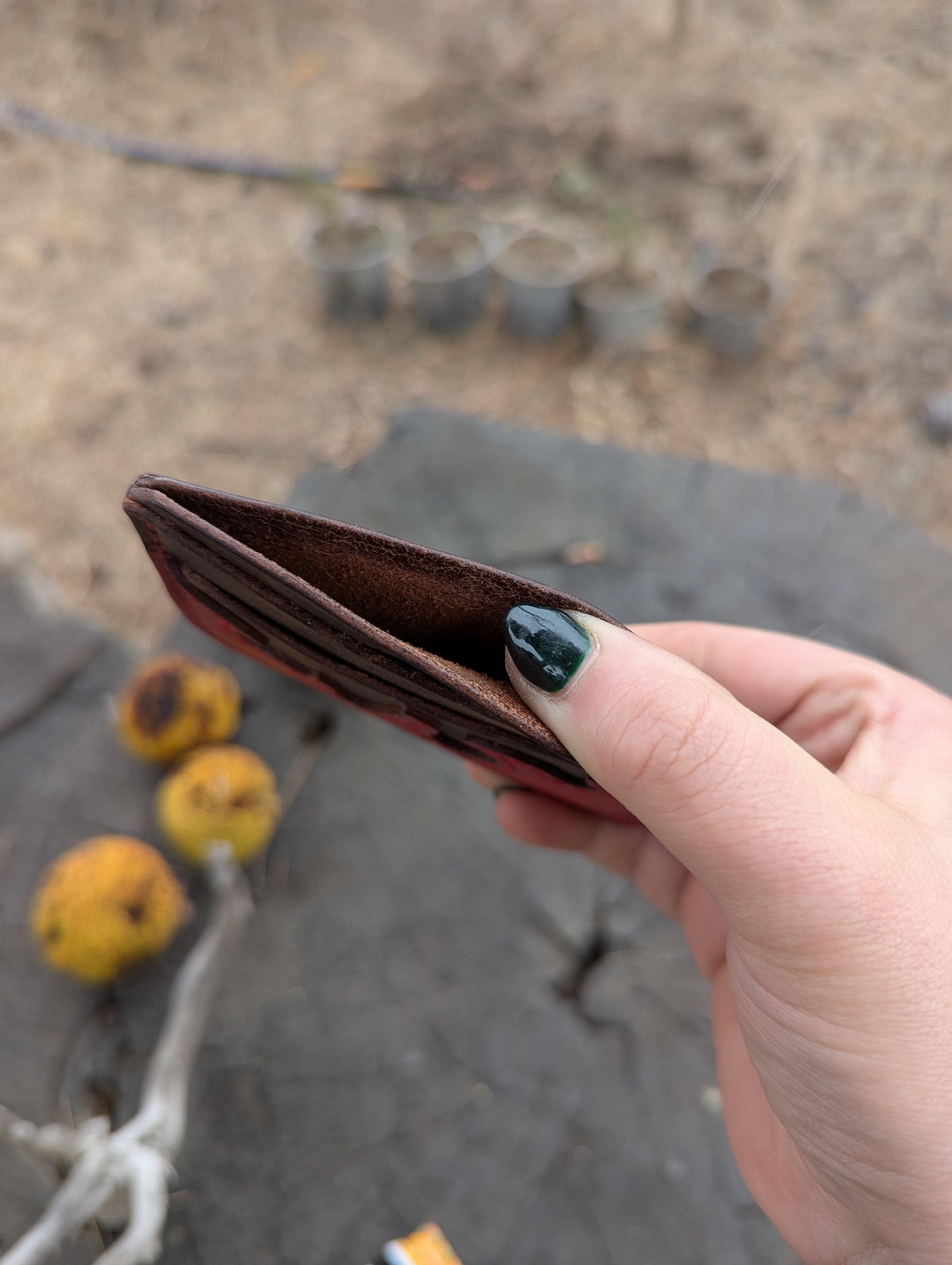 Natural Leather Cardholder Fire Animated Pattern Unique Design Texture ...