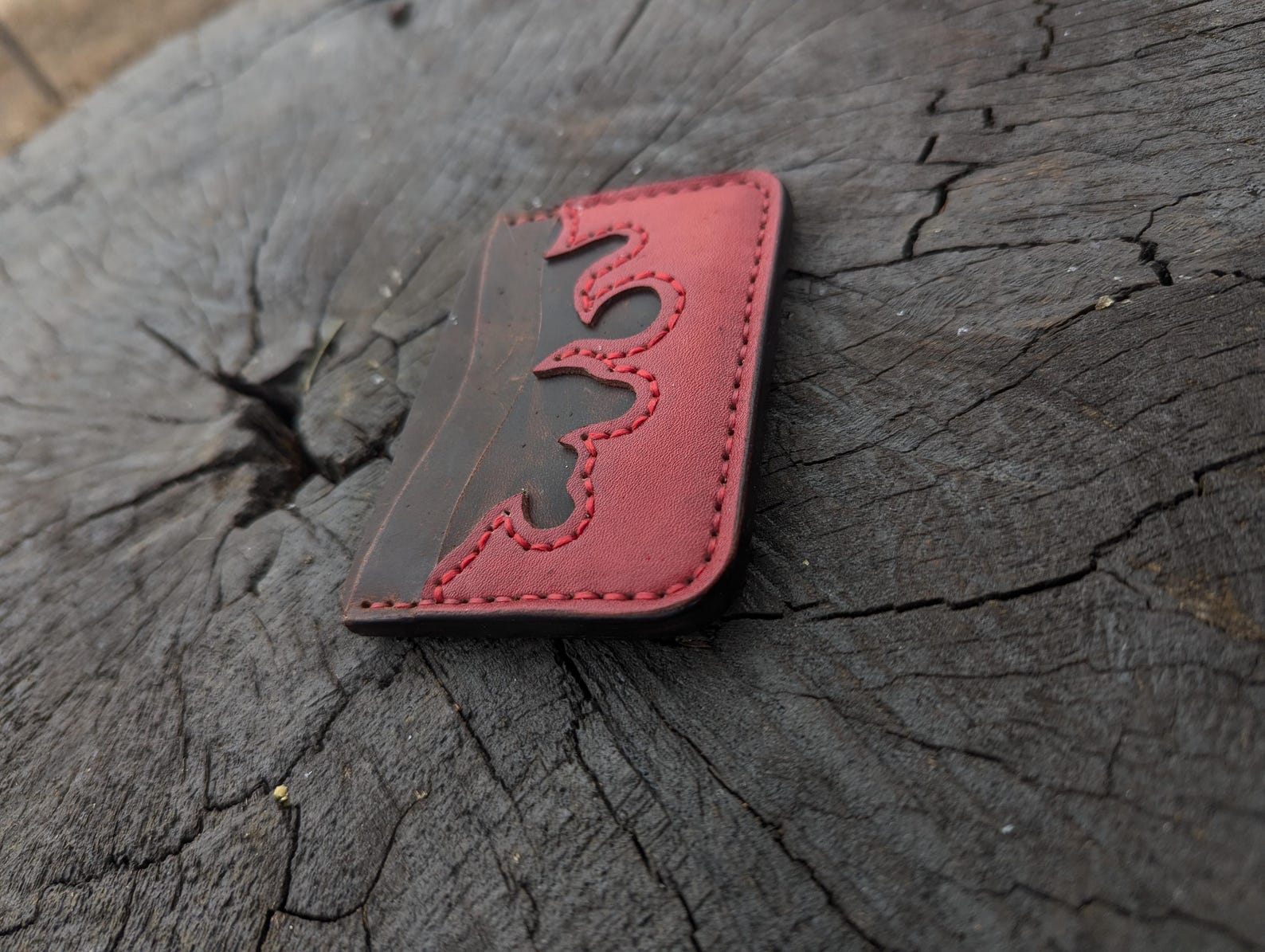 Natural Leather Cardholder Fire Animated Pattern Unique Design Texture ...