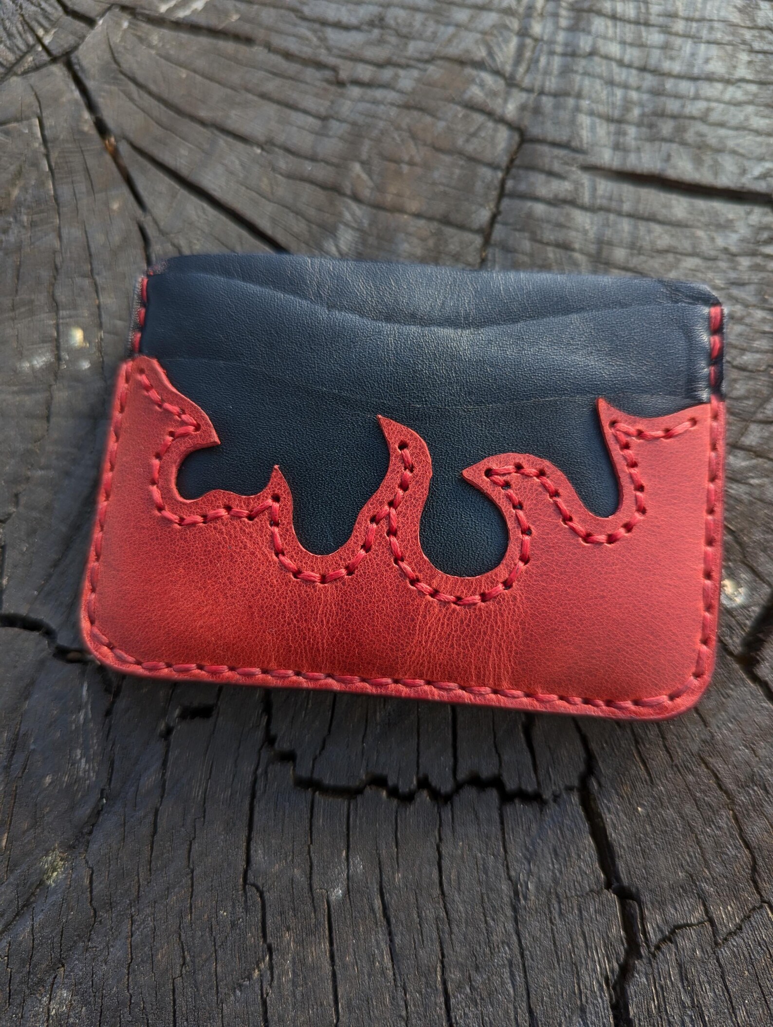 Natural Leather Cardholder Fire Animated Pattern Unique Design Texture ...