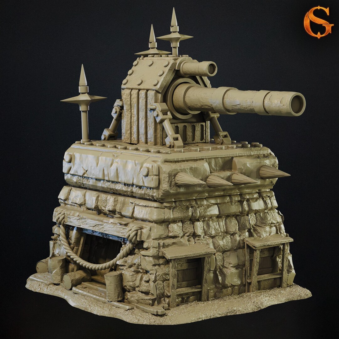 Trench Cannon Bunker – Wargaming Scenery / Terrain - Tabletop War - 28 ...
