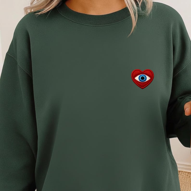 Ojo Turco Evil Eye Heart Faux Yarn PNG Embroidery Sublimation Design ...