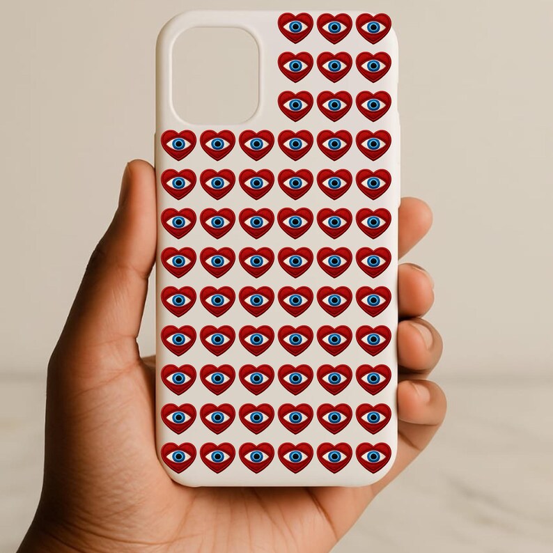 Ojo Turco Evil Eye Heart Faux Yarn PNG Embroidery Sublimation Design ...