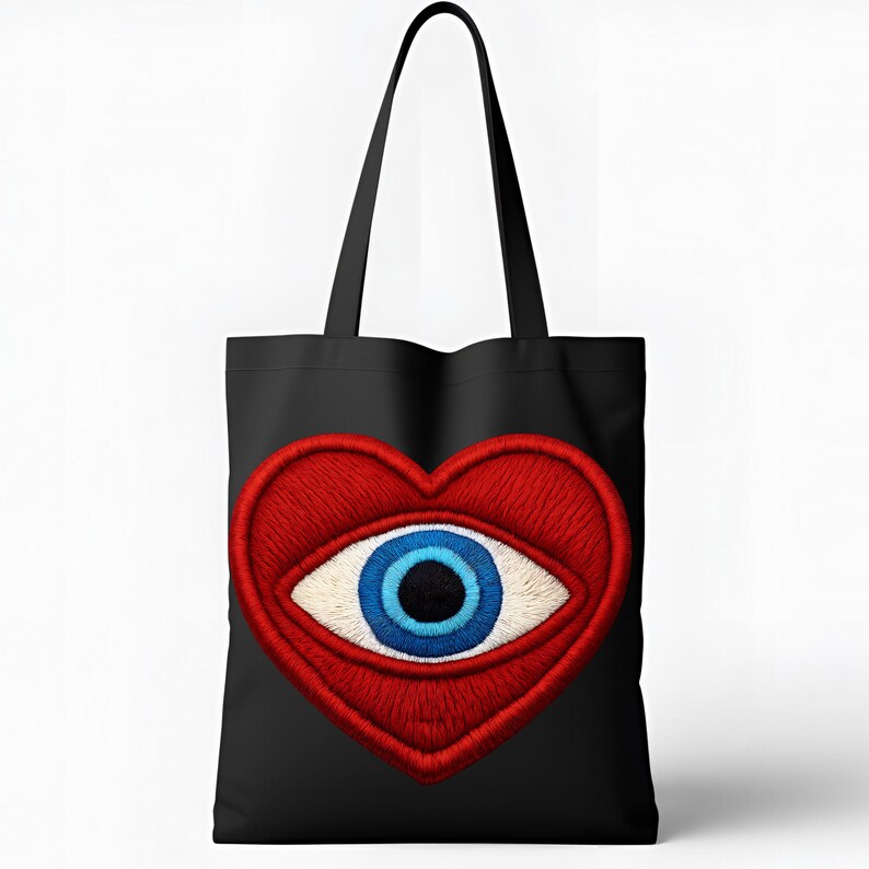 Ojo Turco Evil Eye Heart Faux Yarn PNG Embroidery Sublimation Design ...
