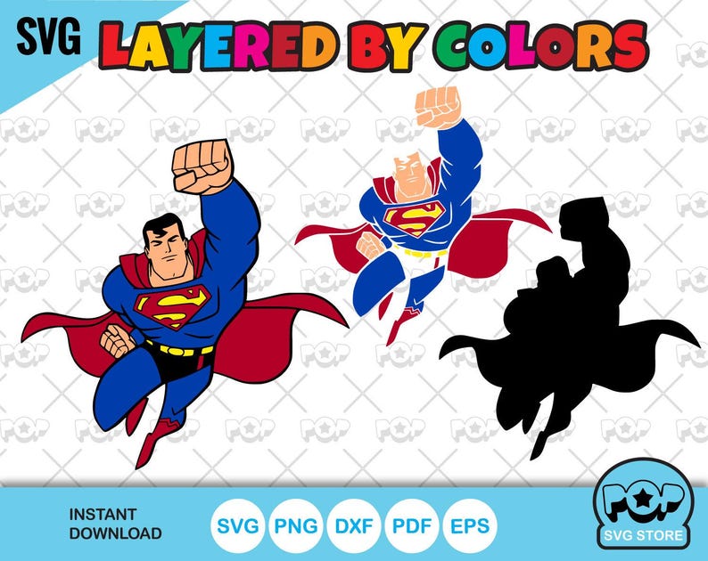Superman 50 Cliparts Bundle, Superman SVG Cut Files for Cricut ...