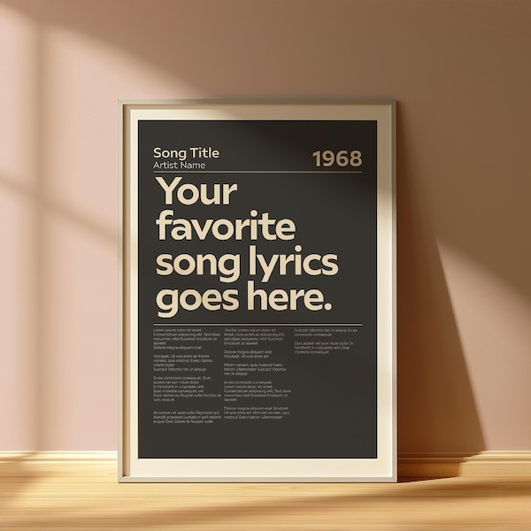 Lyric Poster - Etsy UK