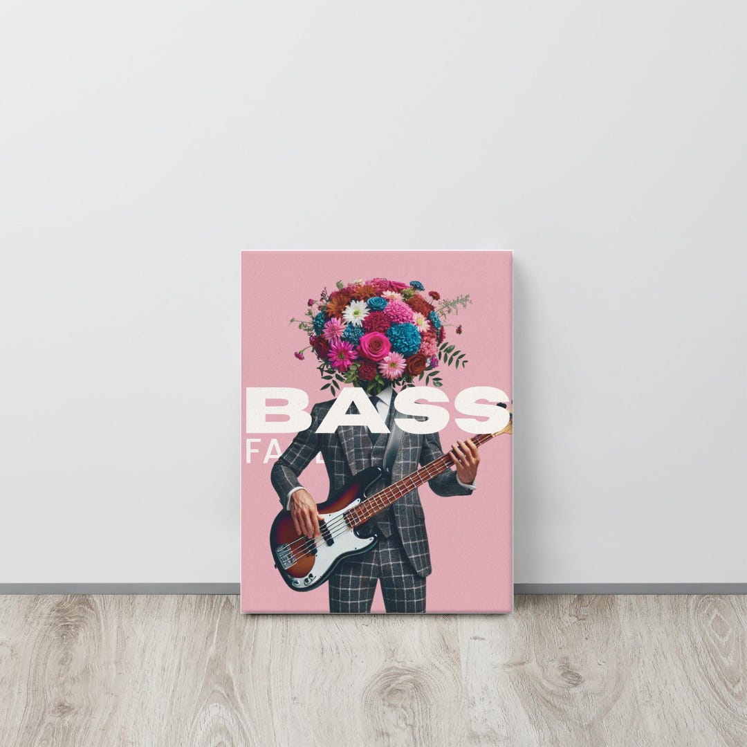 Bass Face Canvas - Bass Guitar Gift Idea - Music Wall Art - Etsy