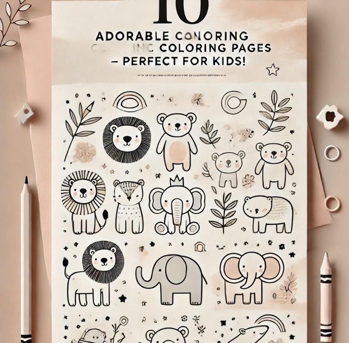 Woodland Animal Coloring Pages, Kids Coloring Printables, Cute Animal ...