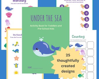 Under the Sea Printable Activity Book for Kids 25 Pages of Letters ...