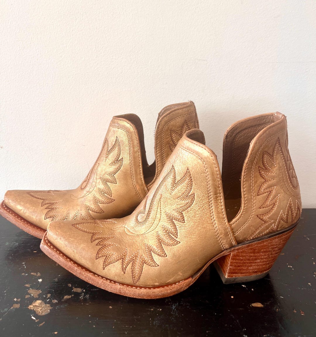 Ariat, Short Ankle Boots, Gold Leather Size 7.5 - Etsy
