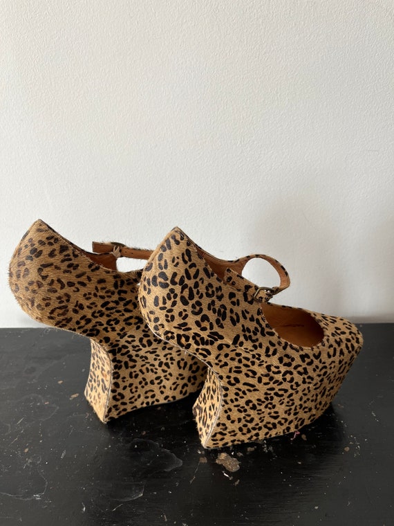 Vintage Jeffrey Campbell Leopard Print Platform Conca… - Gem