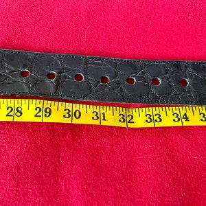 Vintage Johnny Farah Genuine Crocodile Leather Belt , Size M, Black ...