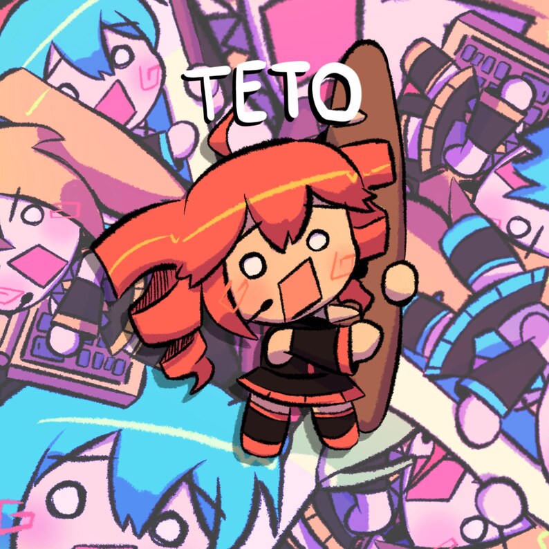 Triple Baka Vocaloid Keychain: Hatsune Miku, Teto, Neru - Anime Gift (2 ...
