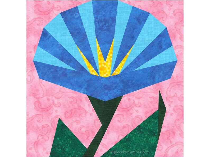 Set of 4 Paper Pieced Flower Quilt Block Patterns, PDF Download, 6 and ...