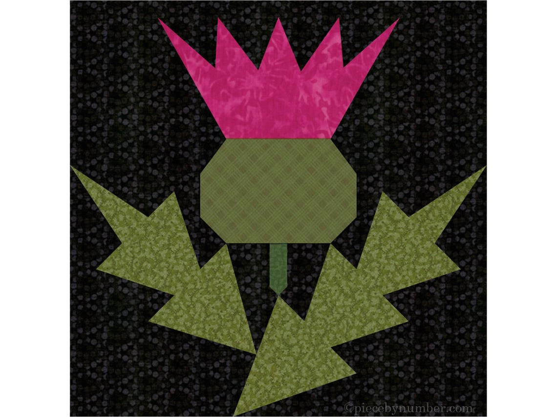 Thistle Quilt Block Pattern: Paper Pieced, 6 & 12 Inch, Resizable (PDF ...