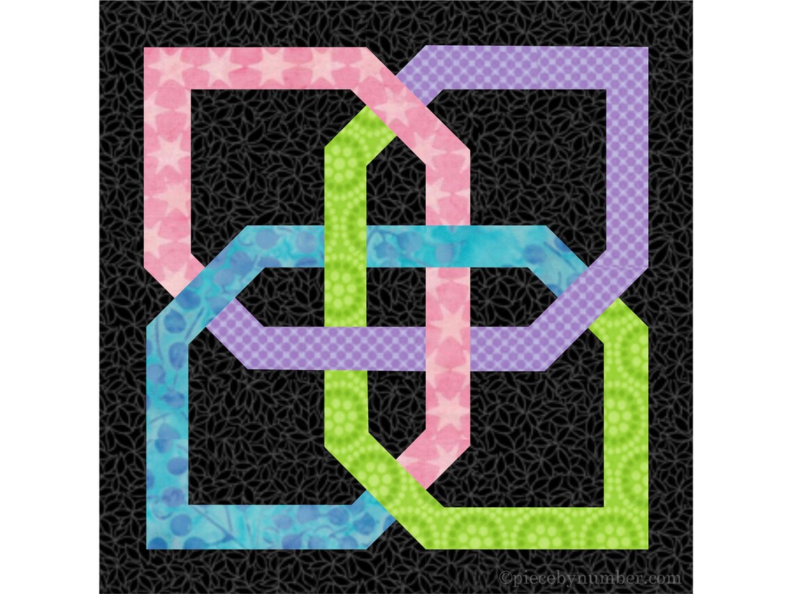Quatrefoil Knot Quilt Block Pattern (PDF Download): Paper Piecing, 12 ...