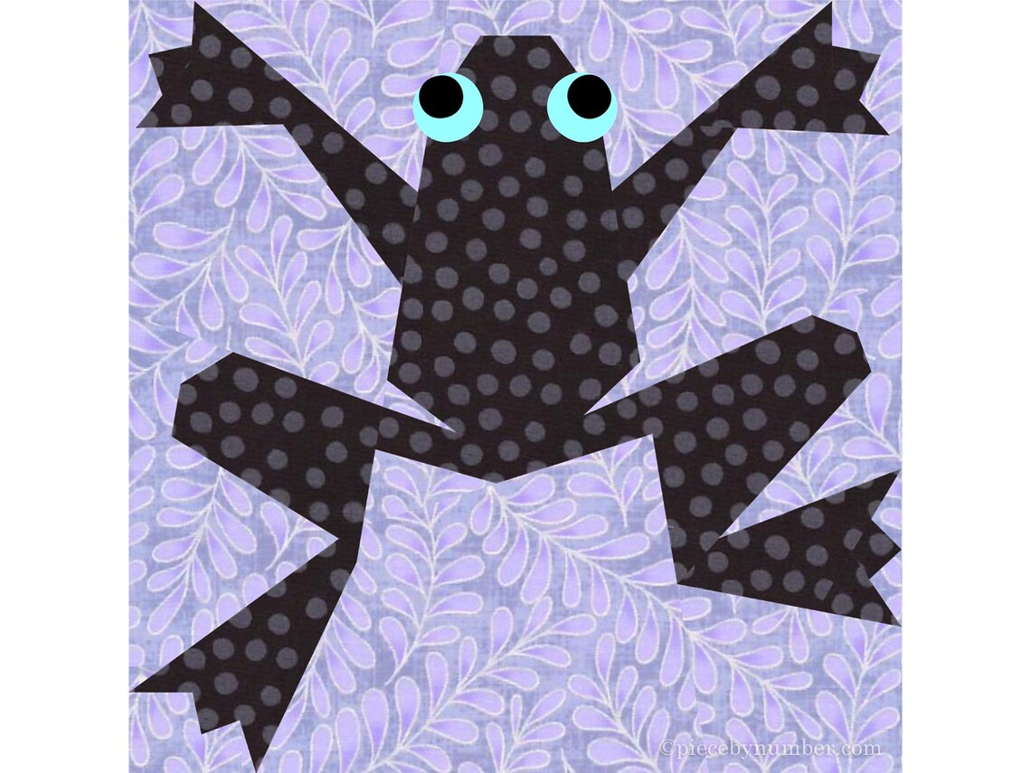 Frog Quilt Block Pattern (PDF Download): Paper Pieced, 6 & 12 Inch ...