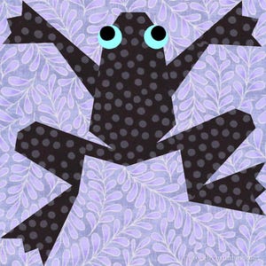 Frog Quilt Block Pattern (PDF Download): Paper Pieced, 6 & 12 Inch, Resizable - Etsy