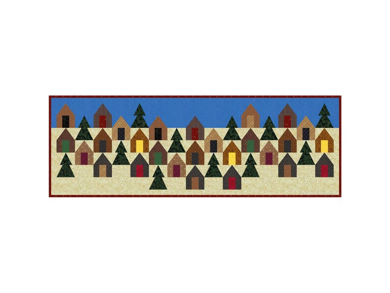 Cozy Cabins, Quilt Block Pattern: Paper Piecing, 8 X 10 Inch, Resizable ...
