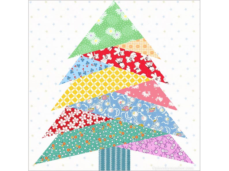 Pine Tree, Quilt Block Pattern for Paper Piecing, PDF Download, 6 & 12 ...