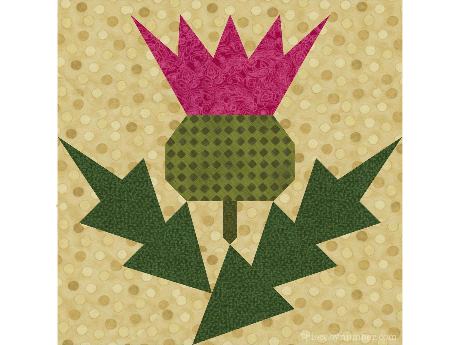 Thistle Quilt Block Pattern: Paper Pieced, 6 & 12 Inch, Resizable (PDF ...