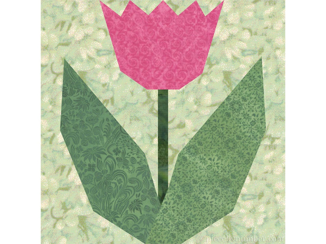 Tulip Quilt Block Pattern: Paper Piecing, 6 & 12 Inch, Resizable (PDF ...