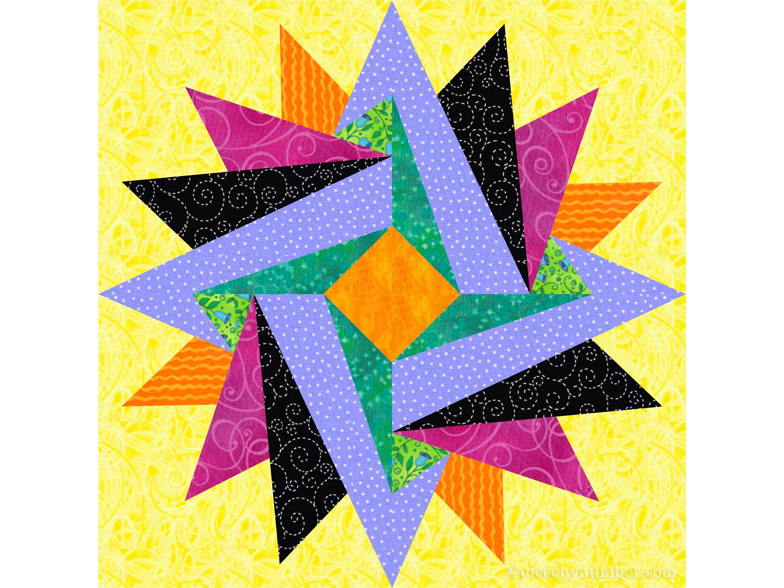 Indian Summer, Star Quilt Block Pattern for Paper Piecing, PDF Download ...