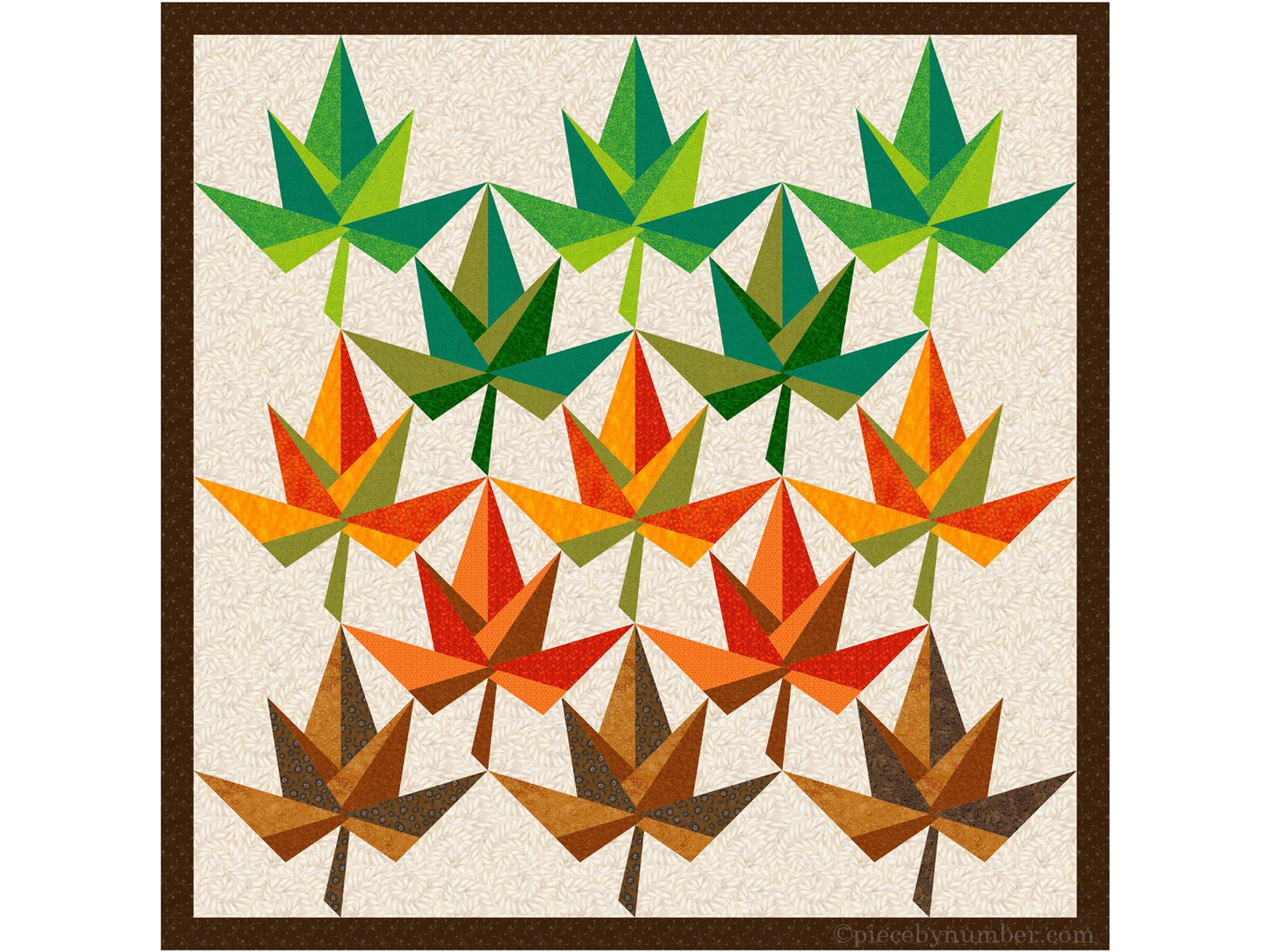 Maple Leaf Quilt Block Pattern: Paper Piecing, 6 & 12 Inch, Resizable ...