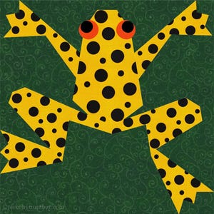 Frog Quilt Block Pattern (PDF Download): Paper Pieced, 6 & 12 Inch, Resizable - Etsy