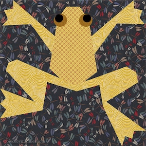 Frog Quilt Block Pattern (PDF Download): Paper Pieced, 6 & 12 Inch, Resizable - Etsy