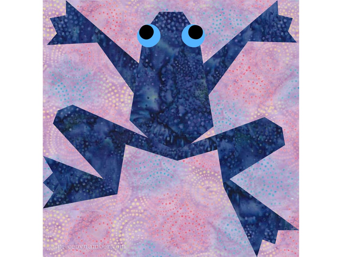 Frog Quilt Block Pattern (PDF Download): Paper Pieced, 6 & 12 Inch ...