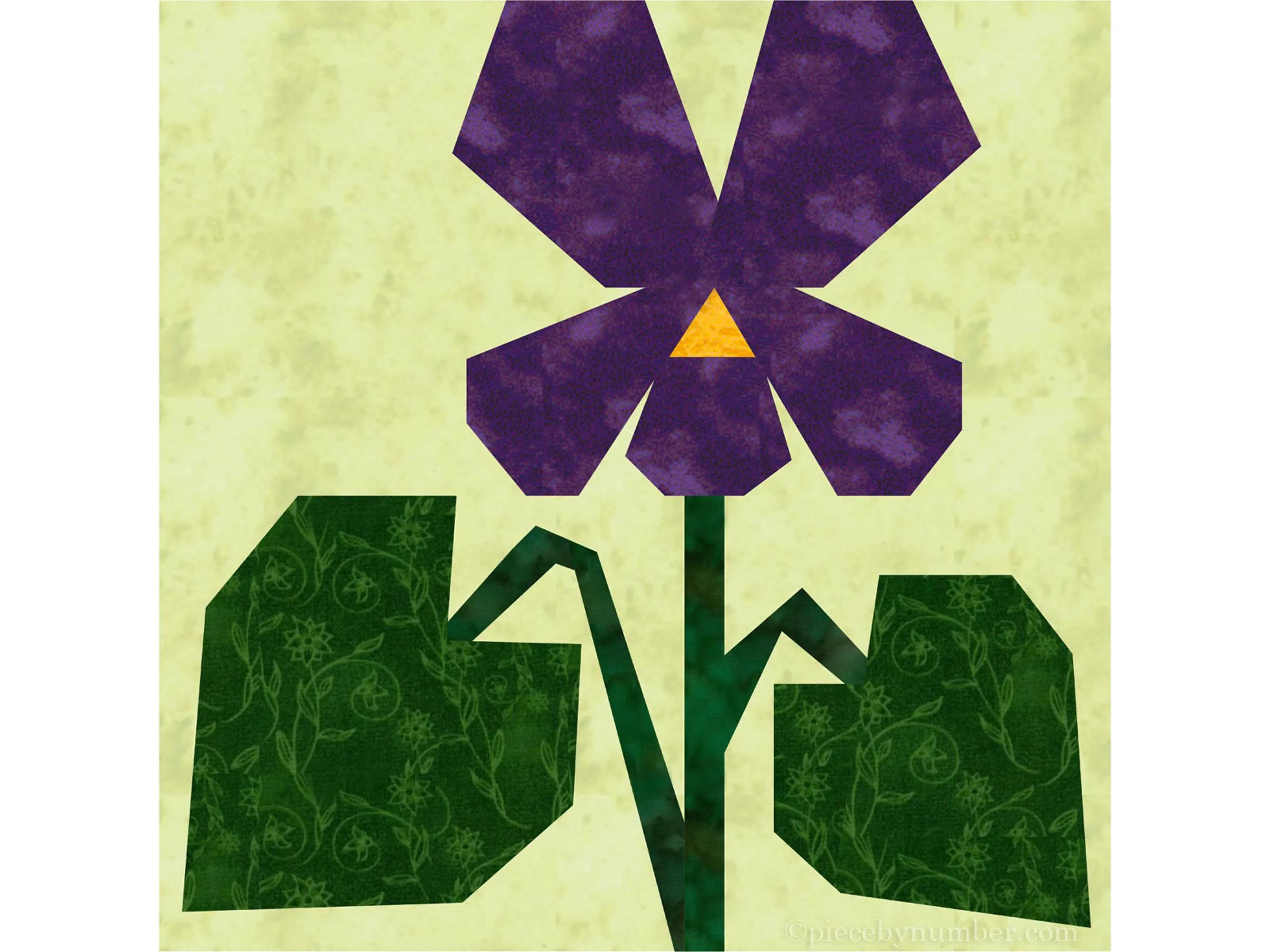 Set of 4 Paper Pieced Flower Quilt Block Patterns, PDF Download, 6 and ...