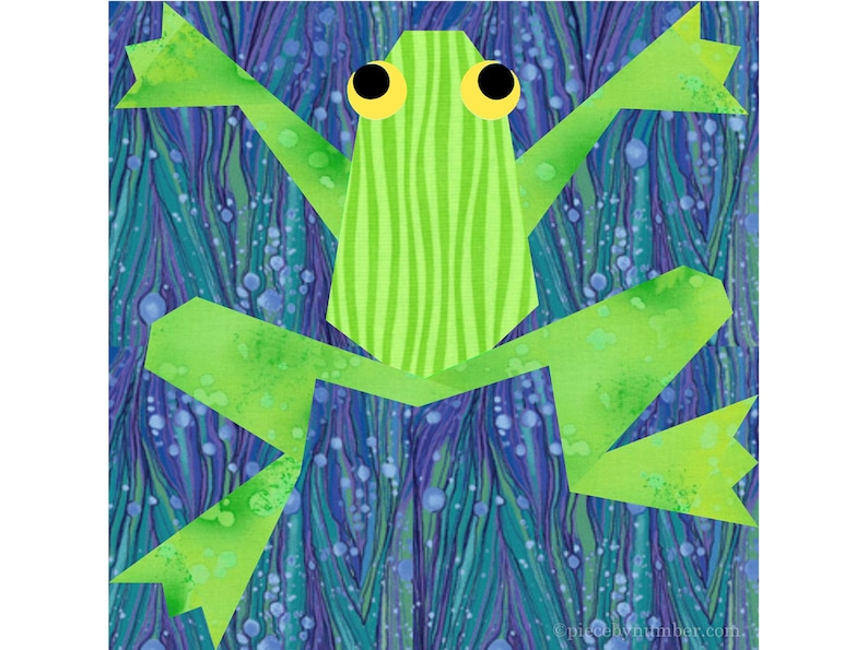 Frog Quilt Block Pattern, Paper Pieced, 6 & 12 Inch, Resizable (PDF ...