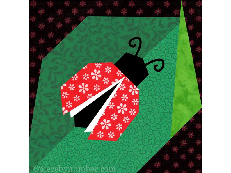Ladybug Paper Piecing Quilt Block Pattern, PDF Download, 6 & 12 Inch ...