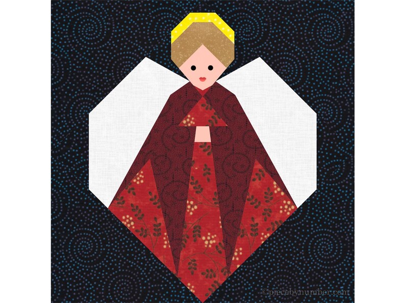 Guardian Angel Quilt Block Pattern, Paper Piecing, 6 & 12 Inch Blocks ...