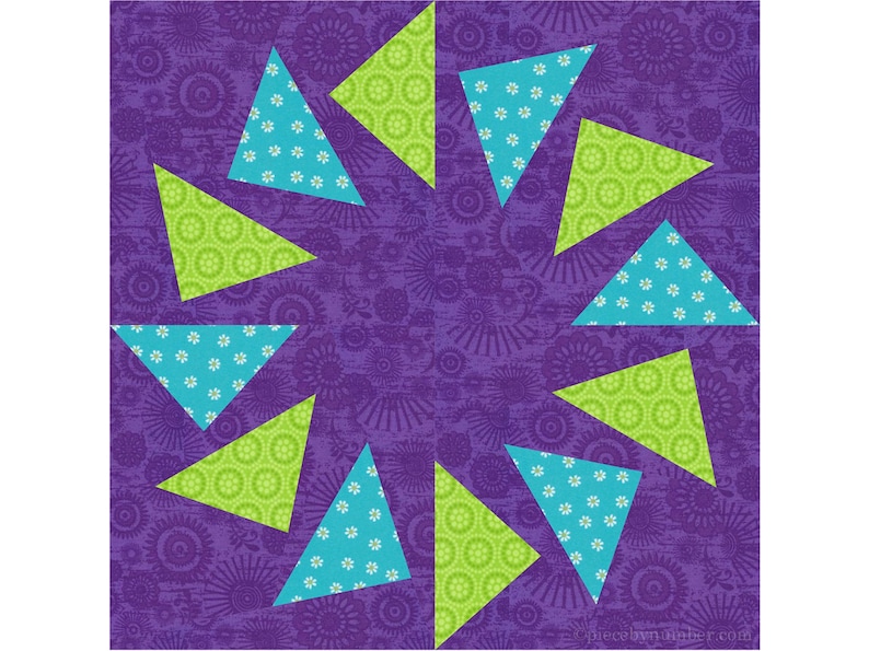 Circles of Geese Quilt Block Pattern for Paper Piecing, PDF Download ...