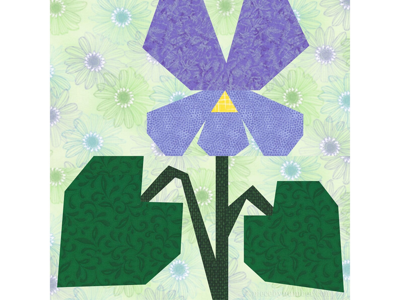 Violet Paper Piecing Quilt Block Pattern, PDF Download, 6 & 12 Inch ...