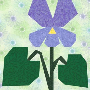 Violet Paper Piecing Quilt Block Pattern, PDF Download, 6 & 12 Inch ...