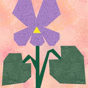 Set of 4 Paper Pieced Flower Quilt Block Patterns, PDF Download, 6 and ...