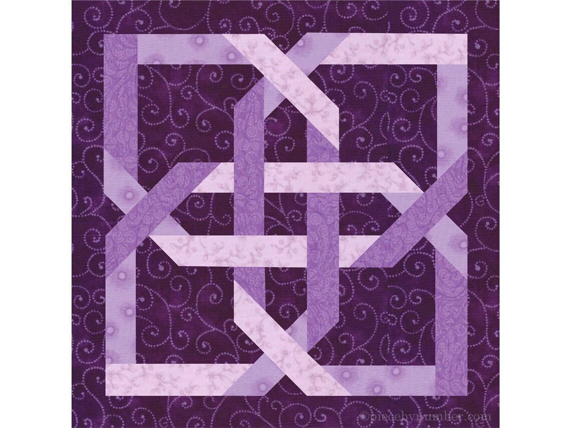 Quatrefoil Knot Quilt Block Pattern (PDF Download): Paper Piecing, 12 ...