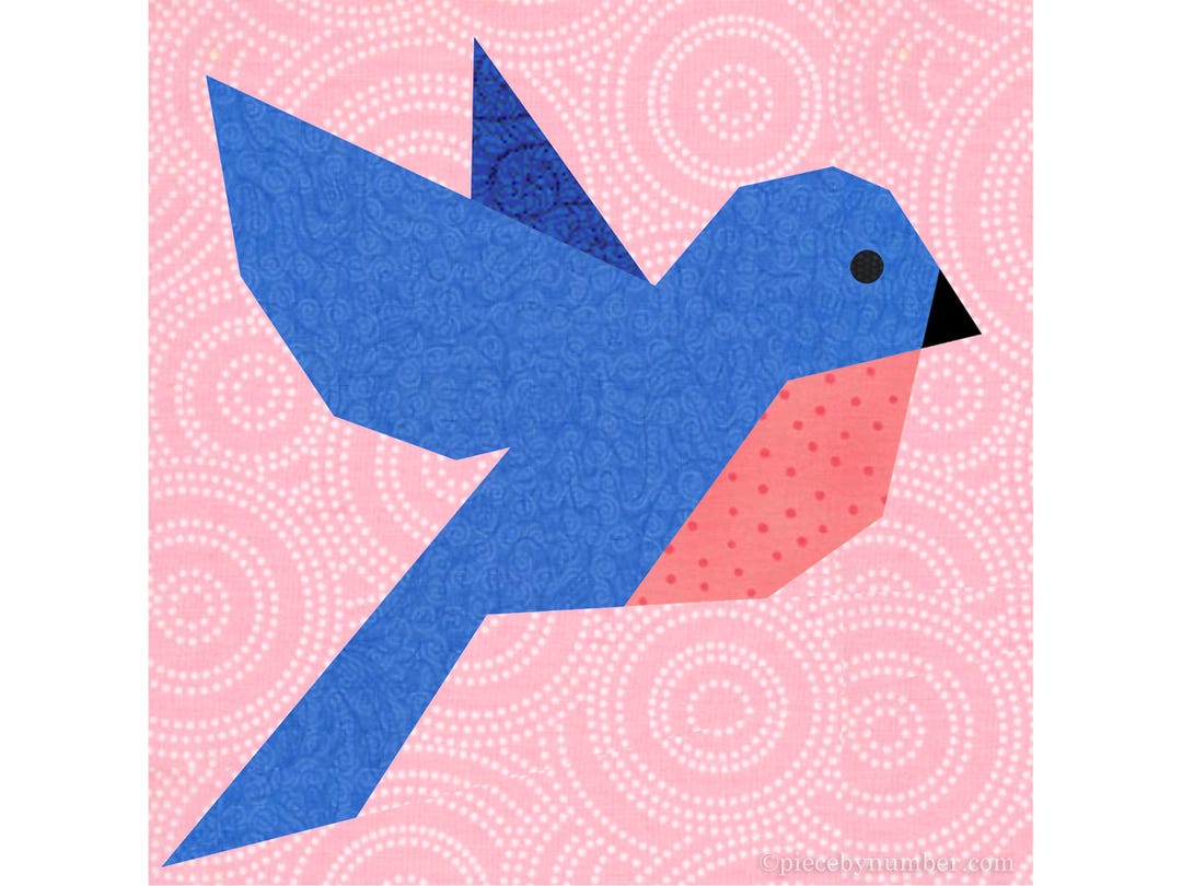 Bluebird Quilt Block Pattern: Foundation Paper Piecing, 6 & 12 Inch ...