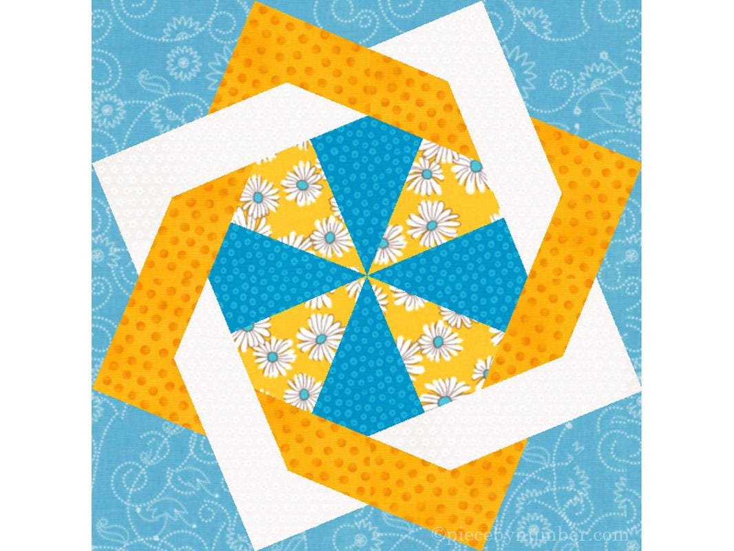Interlocked Squares Paper Pieced Quilt Block Pattern, PDF Download, 12 ...