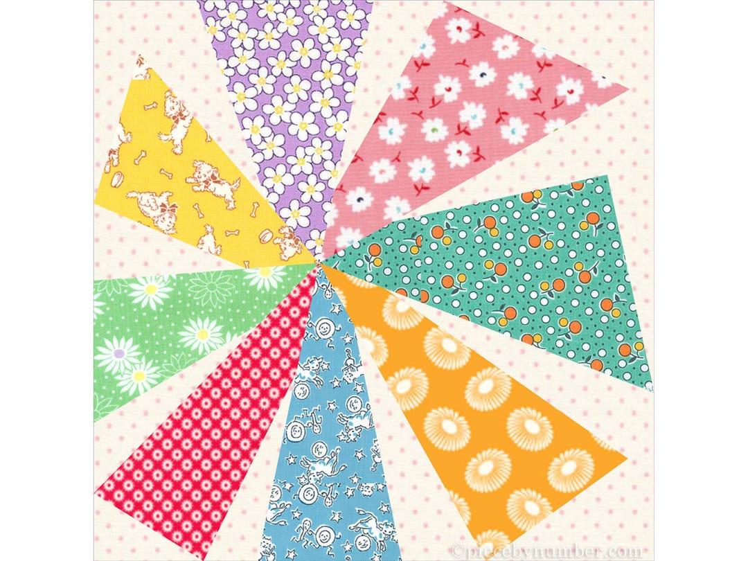 Tumbleweed Paper Pieced Quilt Block Pattern, PDF Download, 6 Inch & 12 ...